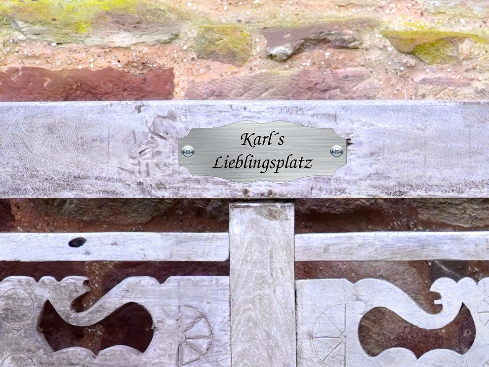 Schild Fur Bank Mit Gravur